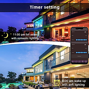 HEDYNSHINE 100ft Outdoor led Strip Lights Waterproof-IP 67 led Lights Smart Phone Control,RGB Color Changing with 44key Remote,Music SYNC,LED Strip Lights Outdoor use 100ft（2 Rolls x50ft）