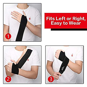 MoKo Wrist Brace, (2 Pack) Adjustable Athletic Wrist Support Wrist Wraps for Women Men Working Out, Tennis, Weightlifting, Biking, Carpal Tunnel, Black
