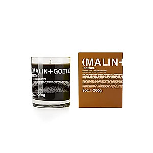 Malin + Goetz Leather Candle – Artisanal Leather Goods Aroma Fragrance, Natural Wax Blend, Modern & Traditional Scent, Vegan & Cruelty Free, Cotton Wick, Lasts 60 Hours