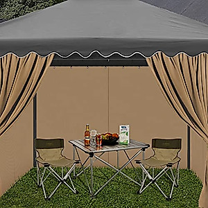 AONEAR Gazebo Privacy Curtains with Zipper 4-Panels Side Wall Universal Replacement for Patio, Outdoor Canopy, Garden and Backyard (Curtain Only) (10' x 12')