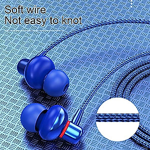 OCUhome Type C Wired Earphones, HiFi Bass Stereo Built-in Microphone Mic Headphones, Noise Cancelling Wired Earbuds Purple