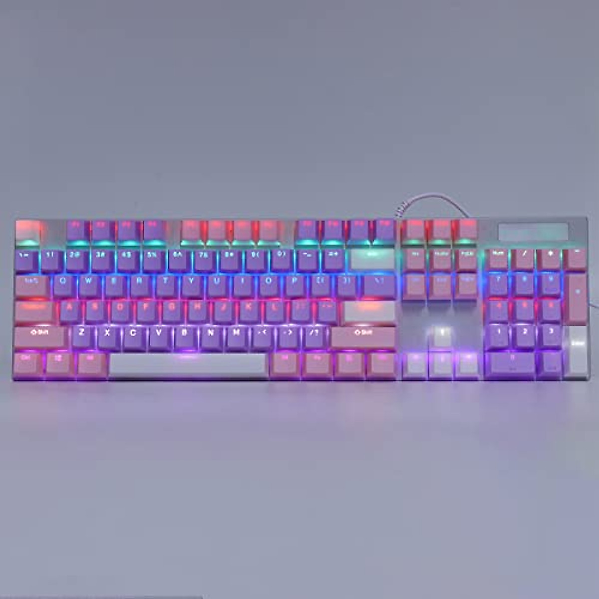 Huleo Mechanical Gaming Keyboard, 26 Backlight Modes 104key Mechanical Keyboard for PC Blue Switch