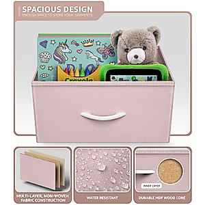 Sorbus 2 Drawer Shelf Storage Nightstand - Kids Bedside Furniture End Table Night Stand with Steel Frame Wood Top & Easy Pull Fabric Bins, Dresser & Chest for Home Bedroom Accessories Office & College