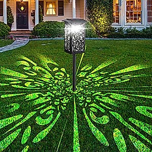 Topmante Upgrade Solar Pathway Garden Lights, Super Bright Lantern Waterproof Landscape Path Light, LED Spotlights Outside Solar Powered Lamp for Garden Patio Lawn Yard Path Sidewalk (White Lighting)