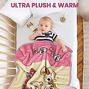 Hearth & Harbor Toddler Blanket Silky Soft Minky Children Bed Blanket - Ultra Plush, Thick & Warm - 39x51 inches Bear Prints,