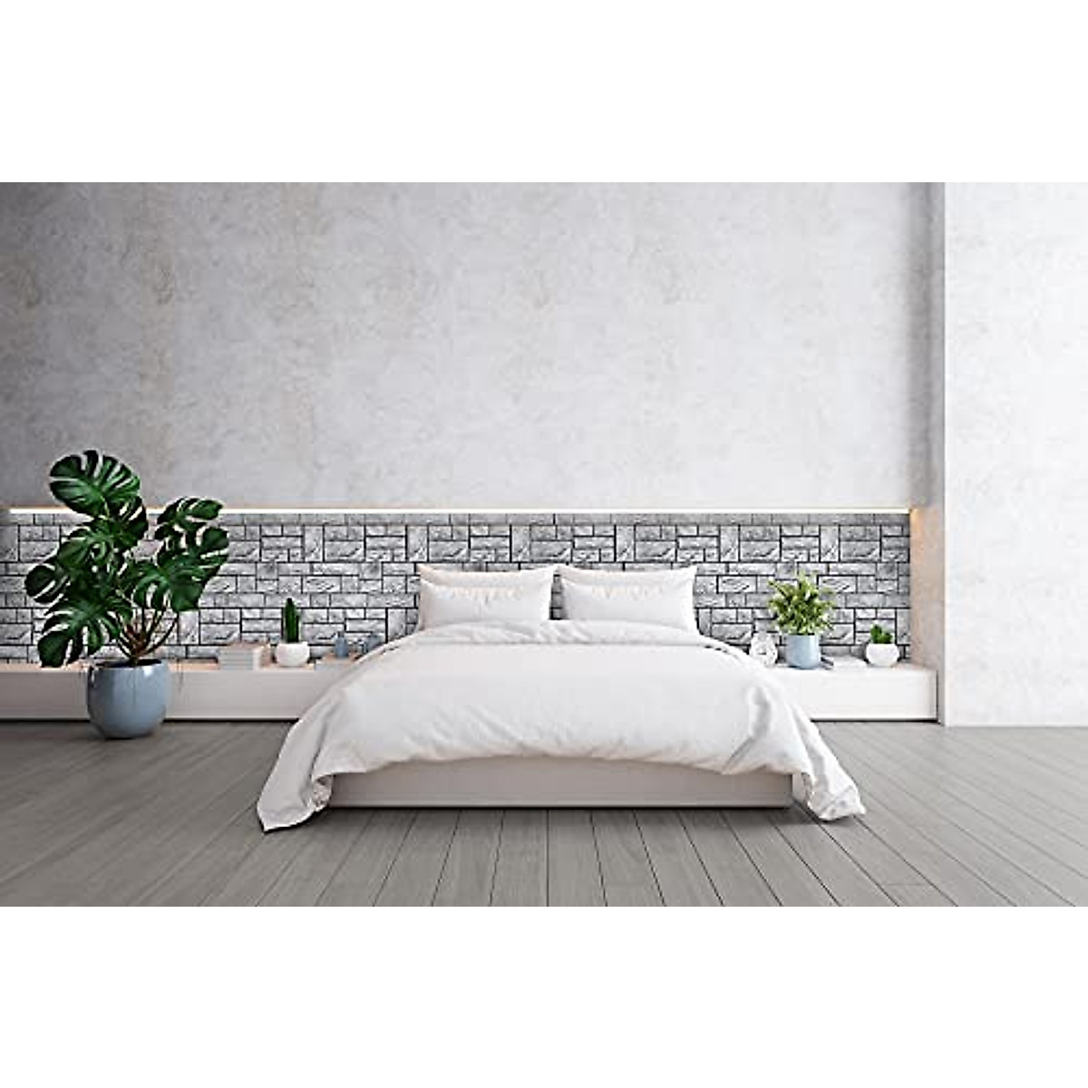 Retro-Art 3D Wall Panels, Pack of 10, Natural Stone Blocks in Grey, PVC, 17.5" x 23.75", Cover 28.86 sq.ft. 573SG
