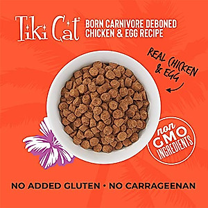 Tiki Cat Born Carnivore High Protein, Deboned Chicken & Egg, Grain-Free Baked Kibble to Maximize Nutrients, Dry Cat Food, 5.6 lbs. Bag