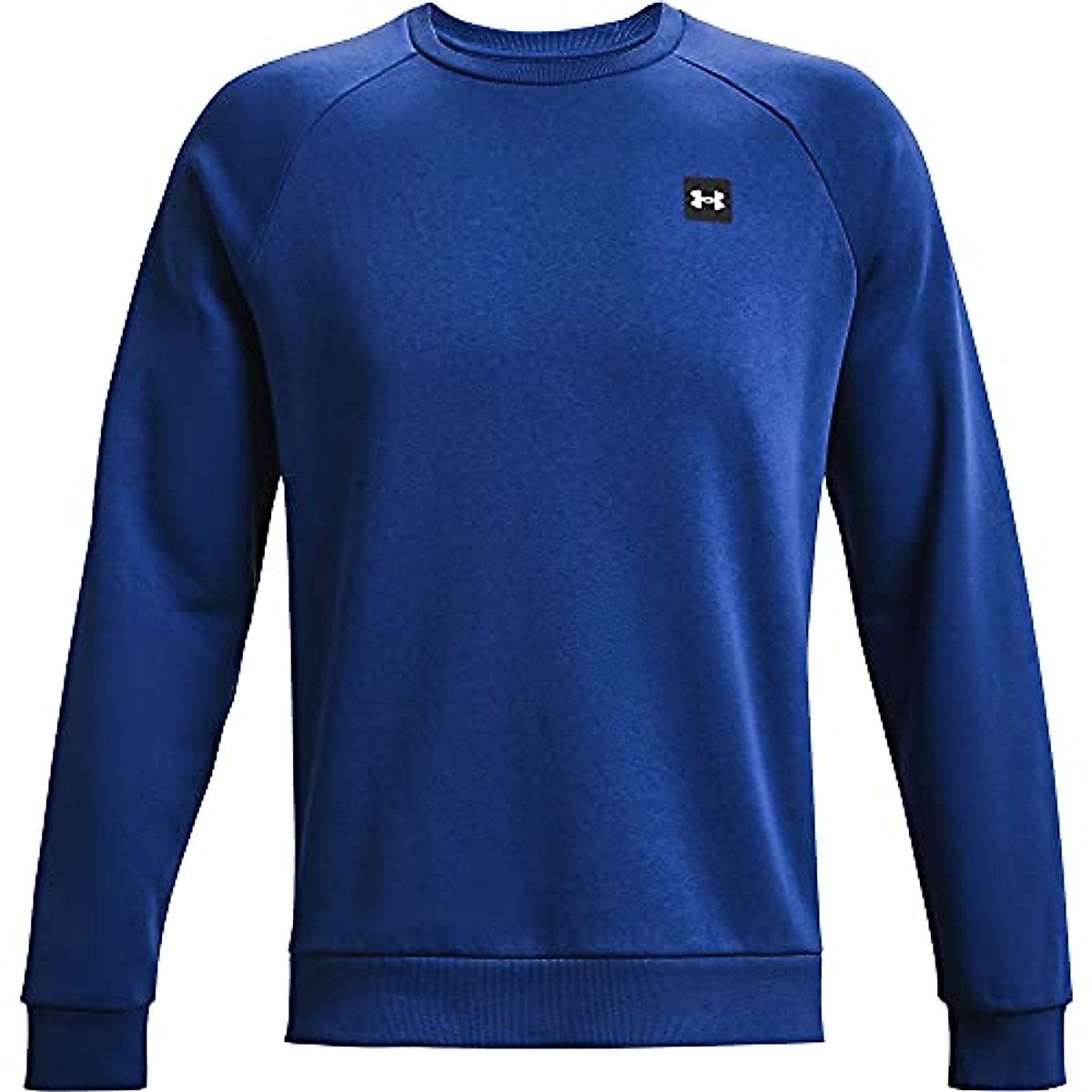 Under Armour Mens Rival Fleece Crew T-Shirt , Tech Blue (432)/Onyx White , Large