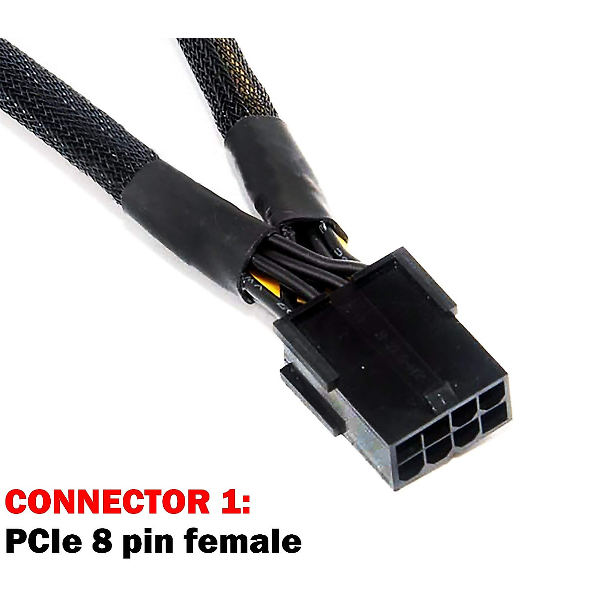 TeamProfitcom 16 AWG GPU VGA PCI-e 8 Pin PCI Express Graphics Video Card GPU VGA 8 Pin Female to Dual GPU 8(6+2) Pin Male Sleeved Splitter Power Extension Cable 12-inches (2 Pack)