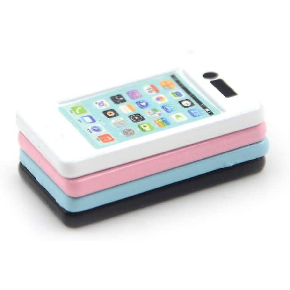 Welecom 7Pcs Dollhouse Mini Mobiles Phones Scene Miniatures Cell Phones Metal Simulation Cellular Phone Doll Phones Telephones Model Play Scene DIY 1/12 1/6 Scale Dolls House Decor Kid Pretend Toys