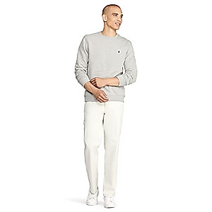 IZOD Men's Advantage Performance Crewneck Fleece Pullover Sweatshirt, Light Grey Heather Solid, Medium