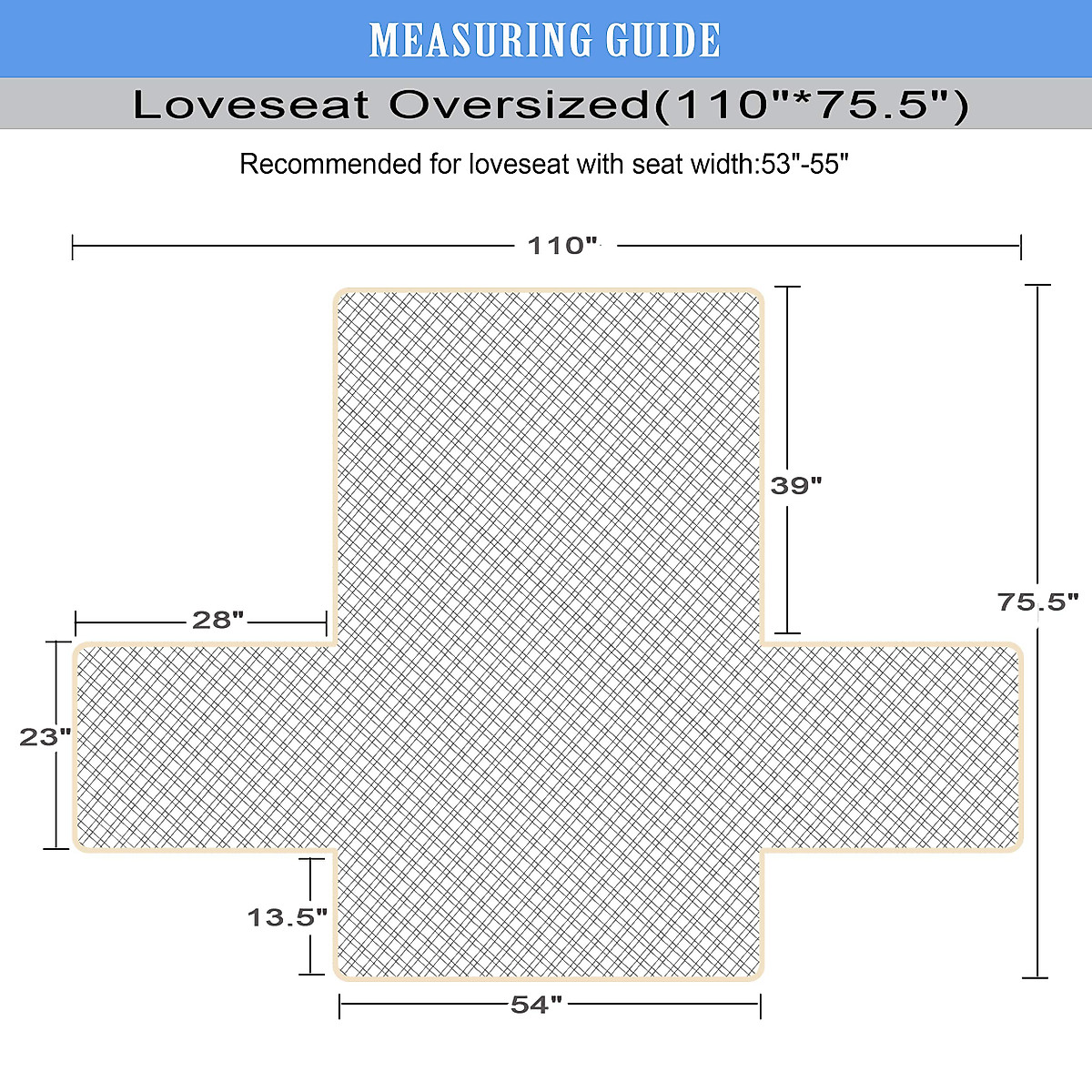 Ameritex Loveseat Cover Water-Resistant Quilted Furniture Protector with Back Nonslip Paws Slipcover for Dogs, Kids, Pets Loveseat Slipcover Stay in Place for Leather (54", Light Grey)