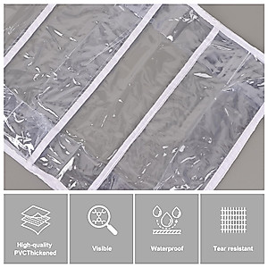 Fixwal 6-Shelf Over The Door Hanging Pantry Organizer Room Organizer with Clear Plastic Pockets Heavy Duty Behind The Door Storage Large Capacity Organizer for Closet Bedroom Bathroom (White)