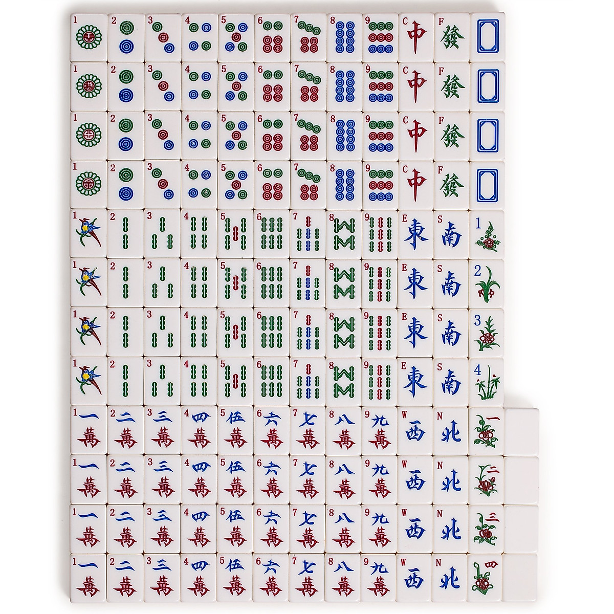 Yellow Mountain Imports Classic Chinese Mahjong Game Set, Champagne Gold - with 148 Medium Size Tiles and a Wooden Case - for Chinese Style Game Play