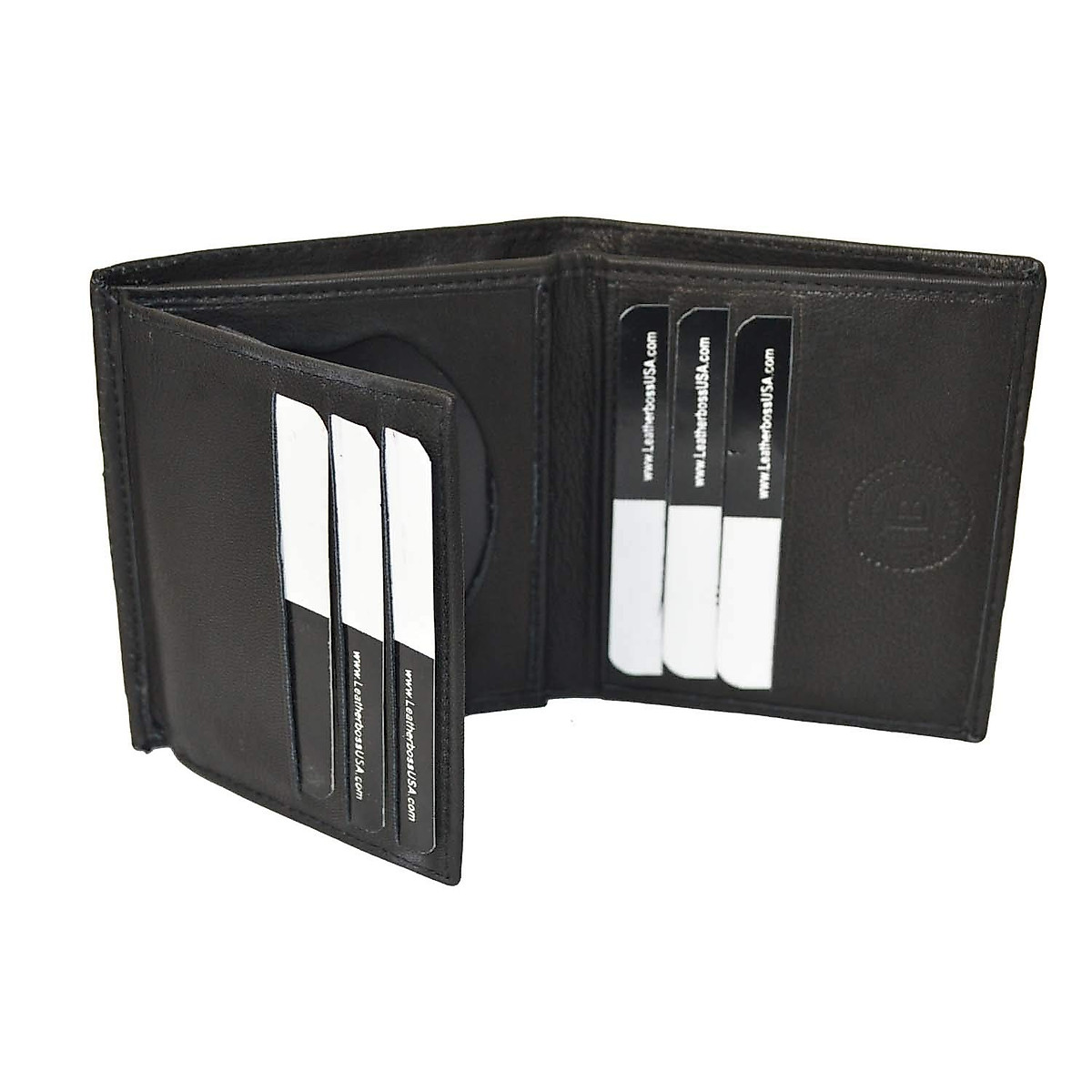 Bi-Fold Badge Holder Wallet, Shield Badge Style with ID window 100% Genuine Leather