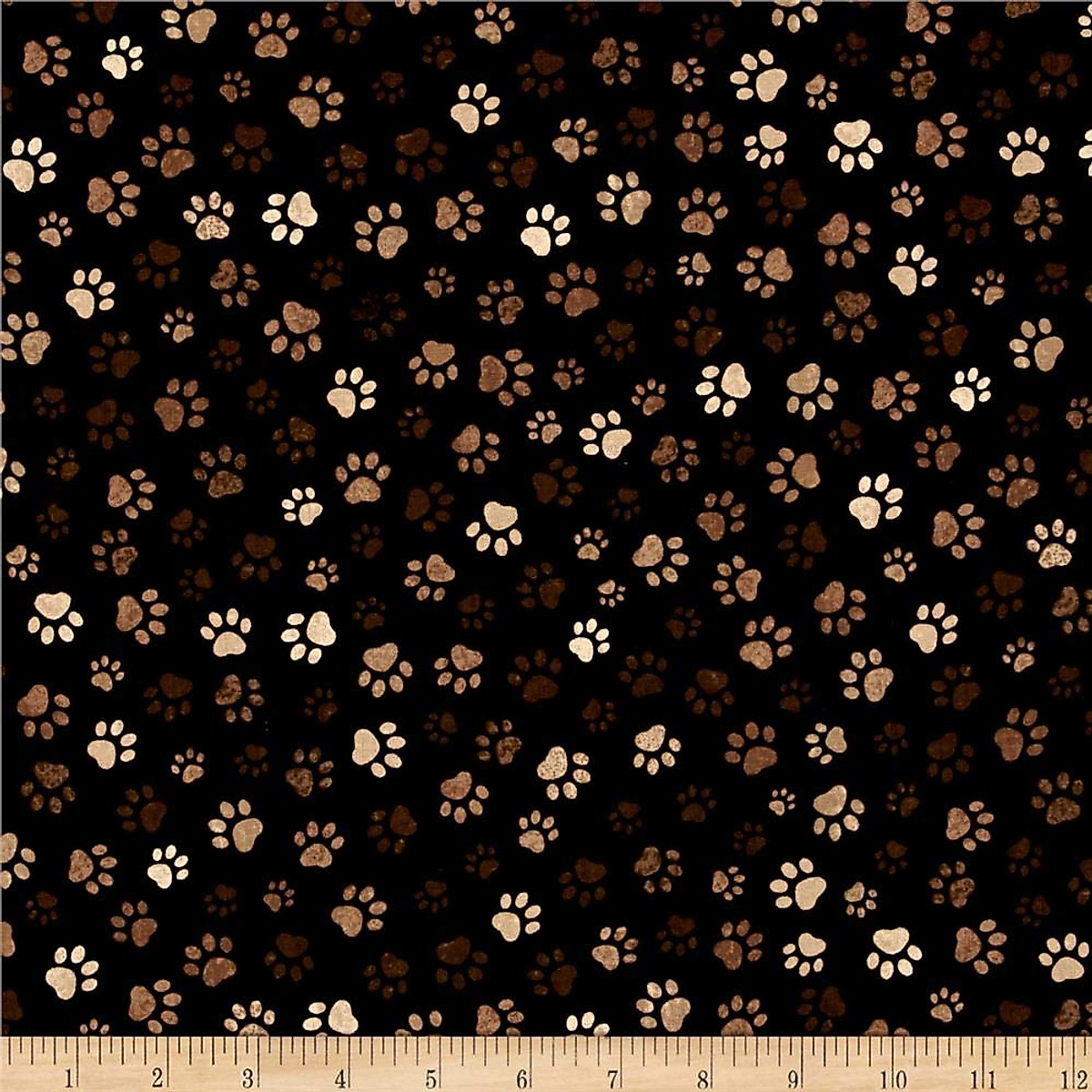 Timeless Treasures Paw Print Mud, Quilting Fabric by the Yard