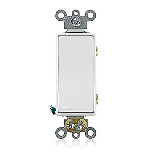 Leviton 5622-2W 20 Amp, 120/277 Volt, Decora Plus Rocker Double-Pole AC Quiet Switch, White