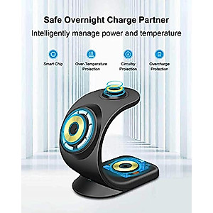 Veanpus Magsafe Charger Stand, Wireless 3 in 1 Charger with QC3.0 Adapter, Magnetic Wireless Charger Compatible with iPhone 15,14,13,12 Pro Max/Pro/Mini/Plus, iWatch se/8/7/6/5/4/3/2, AirPods(Black)