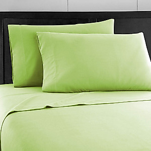 Prime Bedding Bed Sheets - 4 Piece Full Size Sheets, Deep Pocket Fitted Sheet, Flat Sheet, Pillow Cases - Lime Green