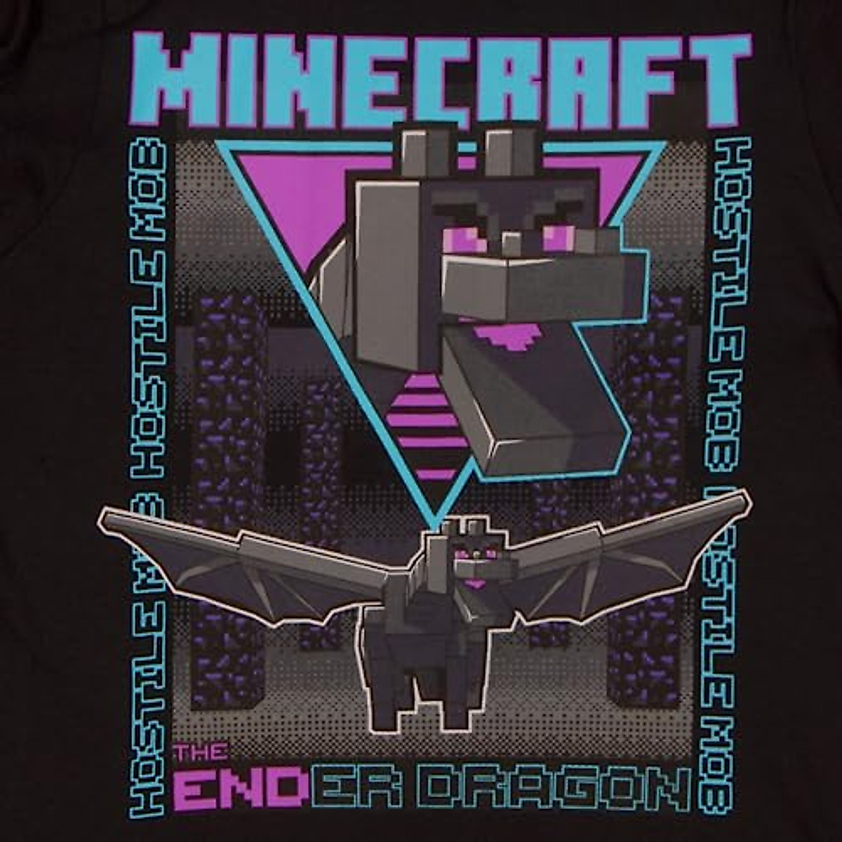 Minecraft Characters Boys Long Sleeve T-Shirt, 3-Pack Bundle Set for Kids and Toddlers (Size 7, Black/White/Royal)
