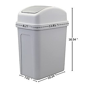 Sosody 4.5 Gallon Swing Top Garbage Can, Plastic Trash Bin with Lid, 3 Pack