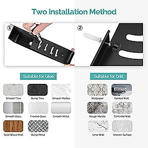 SORGMACH Shower Shelf Corner Adhesive Bathroom Shower Caddy Storage with 4 Removable Hook Holder Sholder Shelf for Wall Toilet Dorm No Drilling Wall Mounted Organizer Basket Kitchen-2 Pack