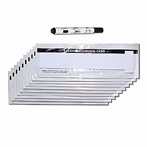 Badgy 200/100 ID Card Printer Cleaning Kit for Zenius, Primacy, and Elypso Printers Pack of 10pcs Long T Card and 1 Cleaning Pen CK-ACL004