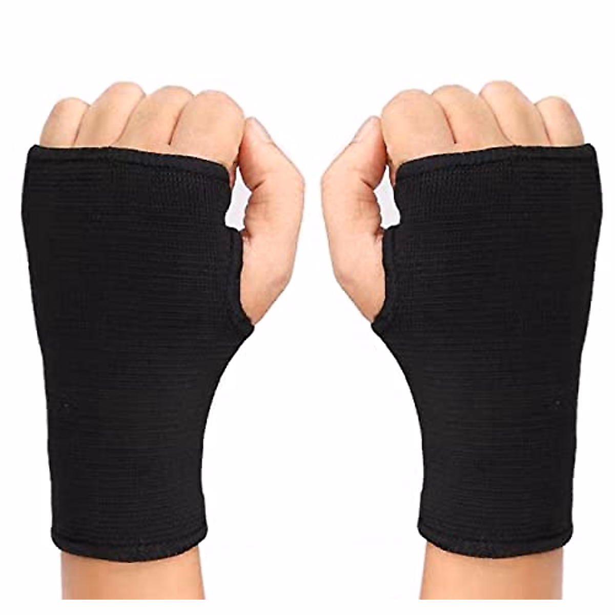 JUSDIQIR Palm Brace Wrist Support Sleeves (1 Pair), Everyday Use Wrist Brace, Compression Carpal Tunnel for Wrist Pain Relief, Fitness Gloves, Sports Glove, Wrist Brace for Men and Women (M, Black)