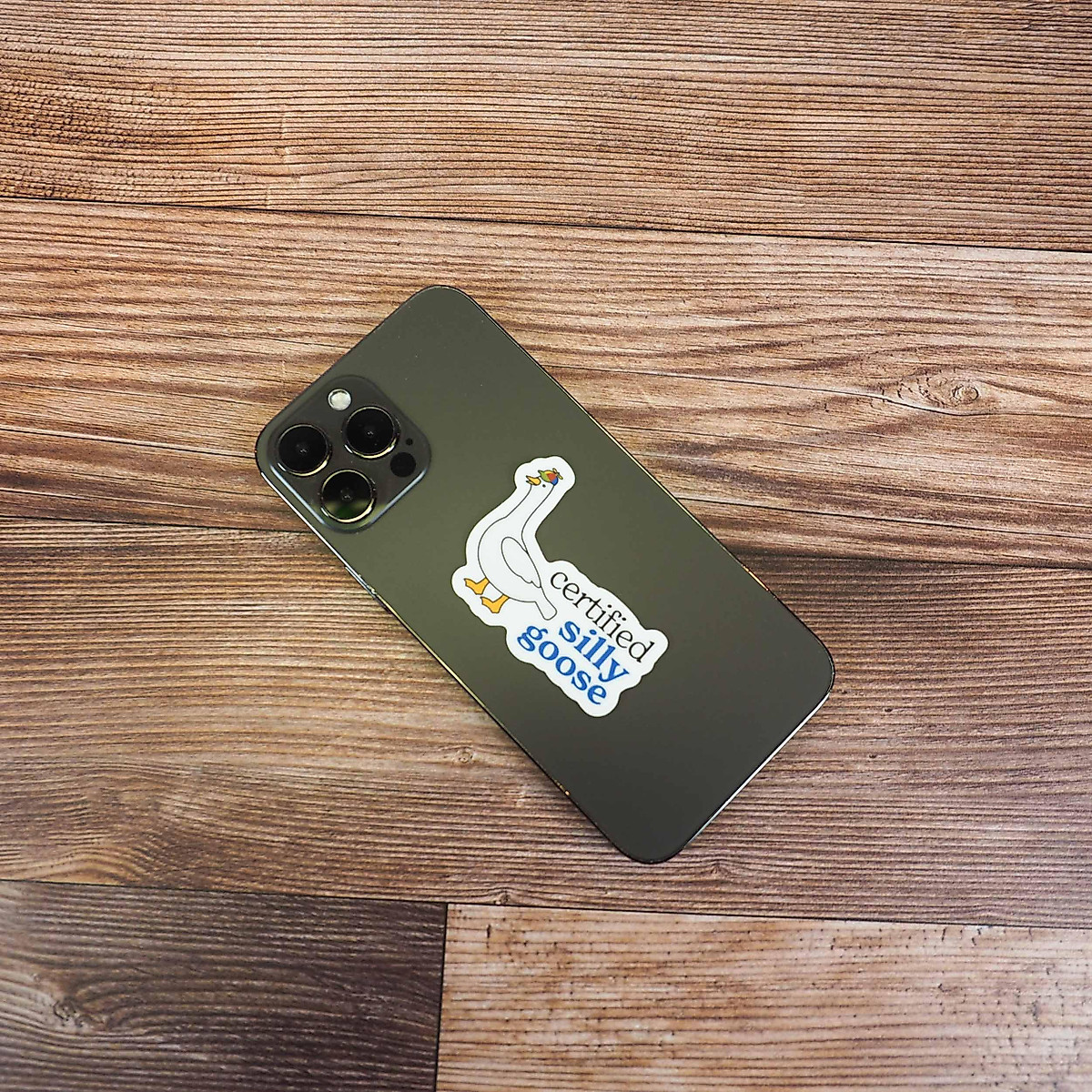 Certified Silly Goose Sticker for Water Bottle - Funny Meme Decal - Cute Propeller Hat Sticker for Tumblers