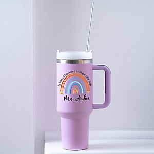 Personalized Teacher Tumbler With Name, Personalized Teacher 40oz Tumbler, Cute Tumbler For Teacher, Teacher Gift, Teacher Week, Back to School Gift, Thank You Gift Teacher 2