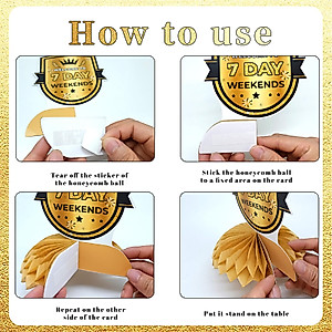 Zgrzoqjlw 12Pcs Retirement Party Decorations for Men Women Black Gold Happy Retirement Banner Honeycomb Centerpiece Swirls Party Supplies Retired Farewell Party Set Work Graduation Party Decorations