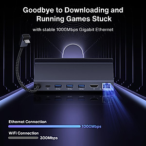 iVANKY 8-in-1 Docking Station 4K@120Hz for ASUS ROG Ally X/Valve Steam Deck OLED/Lenovo Legion Go/MSI Claw, ROG Alloy/Stream Deck Dock Hub with HDMI, 1Gbps Ethernet, 3*USB-A 3.0, 100W USB-C Charge