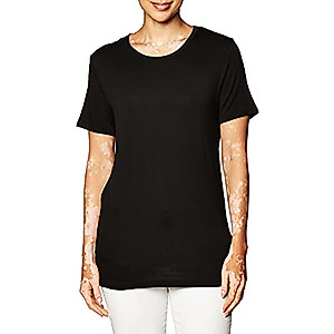 WonderWink Women's Silky Short Sleeve Tee, Black, Large