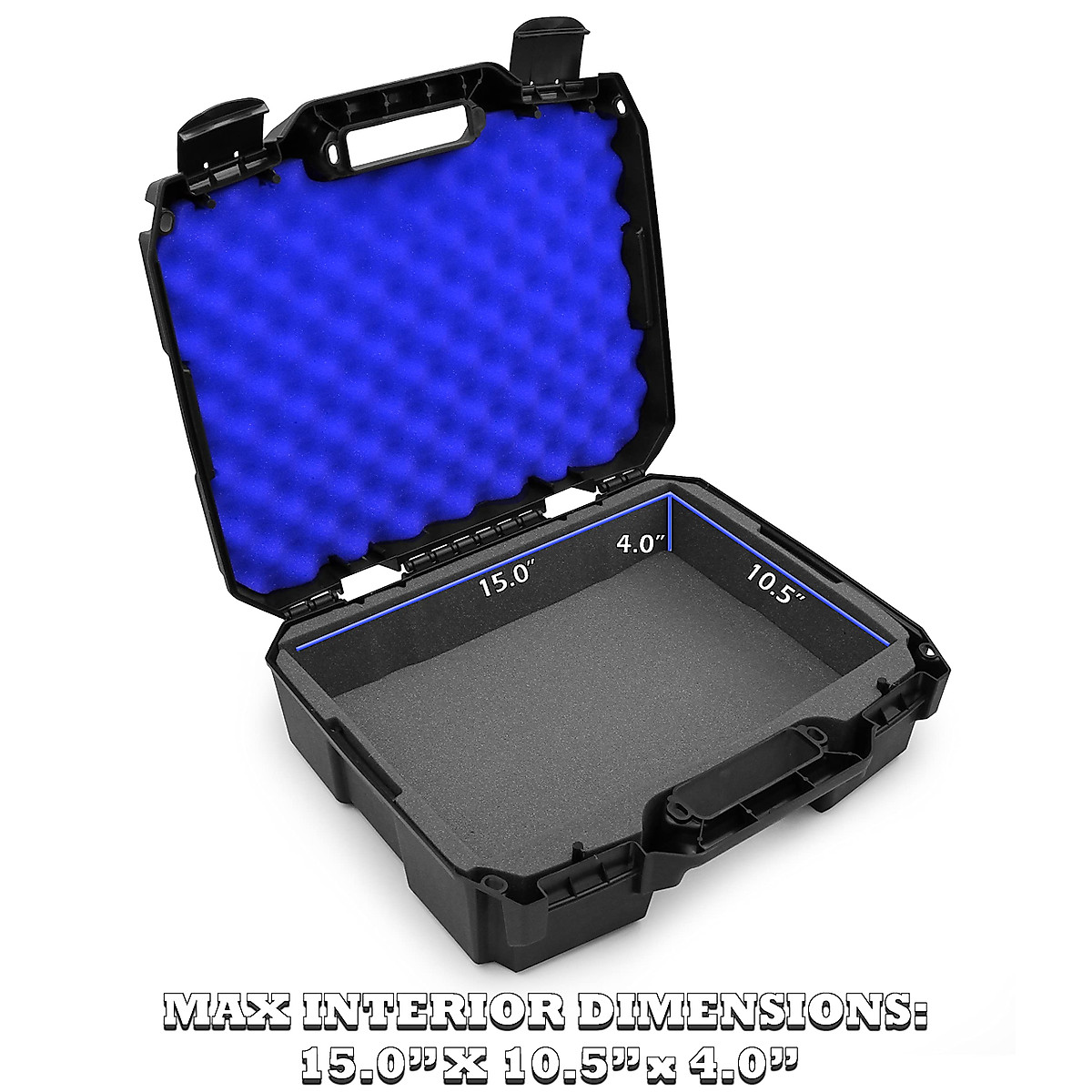 CASEMATIX 15.6" Hard Laptop Case with Shock-Absorbing Interior Foam Protection Compatible with 15" Gaming Laptops and Accessories, Fits Laptops up to 15” x 10.5" Max
