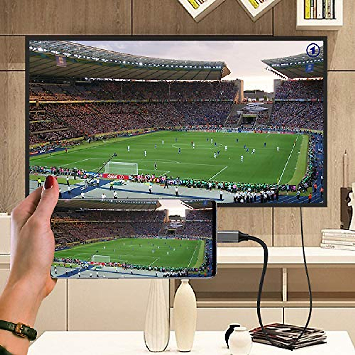 VOLT+ USB C to HDMI Cable, 6FT, 4K, Thunderbolt 3/4 USB C HDMI Adapter Compatible for Samsung Galaxy S6 to S23, Chromebook, Samsung Tabs, MacBook Pro/Air, iMac, iPad Pro, Surface, Dell, HP, TV