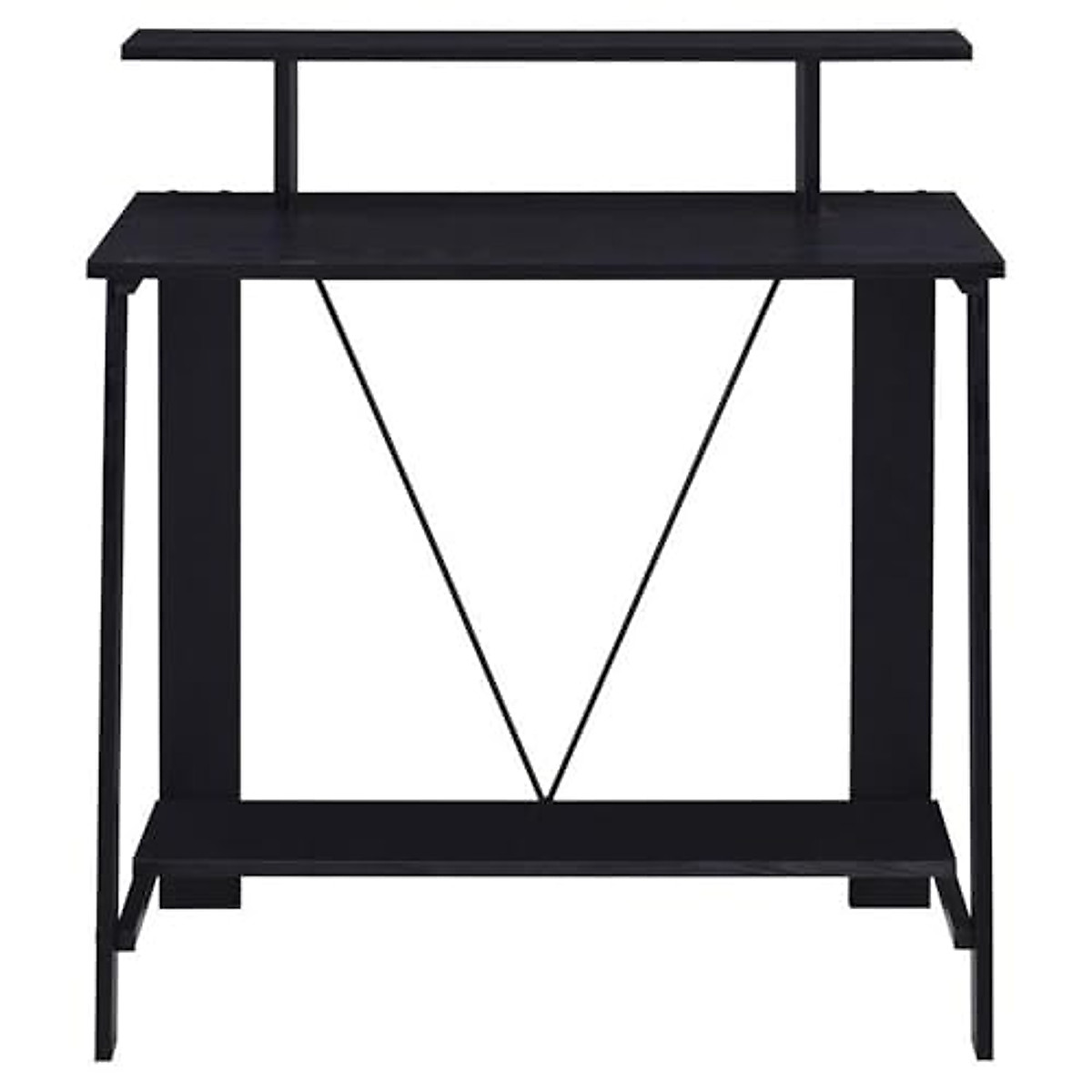 Acme Nypho Wooden 2 Shelves Writing Desk with Metal Frame in Black