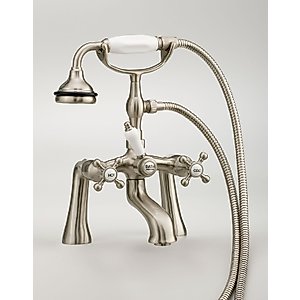 Cheviot Chrome 3-Handle Bathtub and Shower Faucet with Single Function Showerhead