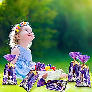 100 Pcs Easter Cellophane Bags He is Risen Spring Easter Gift Treat Bag Goodie Candy Bags with Ties Easter Cross Religious Decorations Birthday Party Decorations Supplies