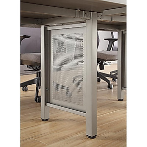 nbf signature series at Work 12' Conference Table with Warm Ash Laminate Top and Brushed Nickel Painted Steel Leg with Modesty Panel for Conference Rooms