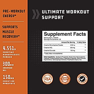 High Strength Tri Phase Creatine Pills - Muscle Mass Gainer and Muscle Recovery Creatine HCL Pyruvate and Creatine Monohydrate Pills - Optimal Muscle Builder Creatine Pre Workout for Women and Men