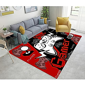 Gaming Art Game Area Rugs Non-Slip Carpet Home Decor Floormat Boys Rug for Gamer Room Bedroom Living Playing Room Boys Room 84 X 60 INIn