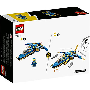 LEGO NINJAGO Jay’s Lightning Jet EVO 71784, Upgradable Toy Plane, Ninja Airplane Building Set, Collectible Birthday Gift Idea for Grandchildren, Kids, Boys and Girls Ages 7 and Up