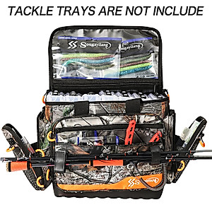 Sougayilang Fishing Tackle Bags Water-Resistant Fishing Tray Bags - Portable Fishing Organizer Shoulder Satchel - Suitable for 3600 3700 Tackle Box- Camouflage -Standard Bag