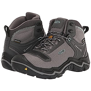 KEEN Women's Durand Evo Mid Height Waterproof Backpacking Hiking Boot, Steel Grey/Cloud Blue, 7