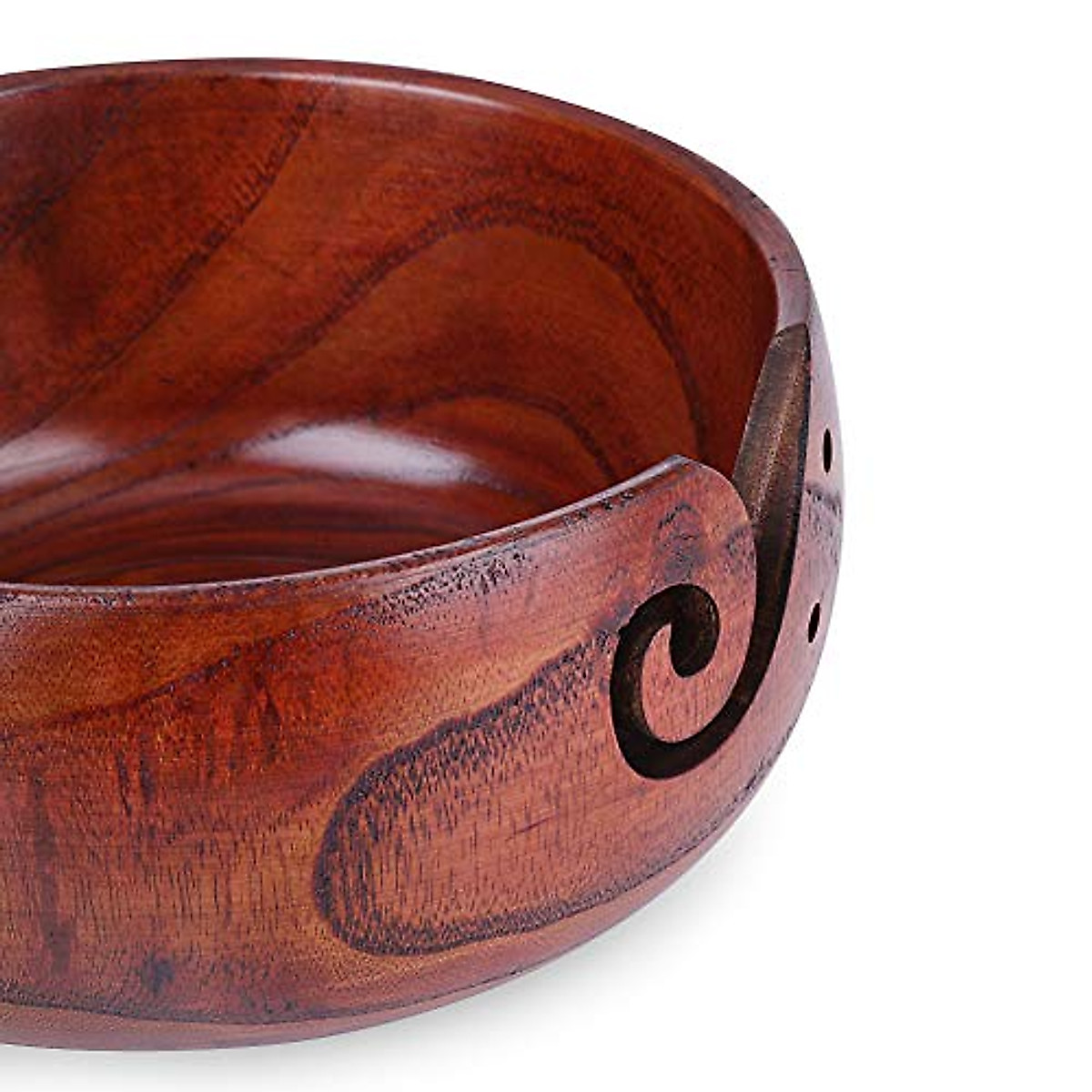 Yarn Bowl, Wooden Knitting Bowl-Large for Knitting and Crocheting, Wood Yarn Holder