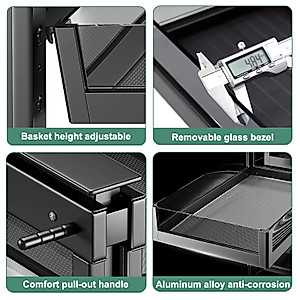 FYFUSATC Kitchen Blind Corner Pull Out Shelf with 4 Shelf Tray Baskets Hidden Pull Out Blind Corner Cabinet Organizer Heavy Duty Blind Corner Storage Cans Pots for Left or Right Blind Corner Cabinet