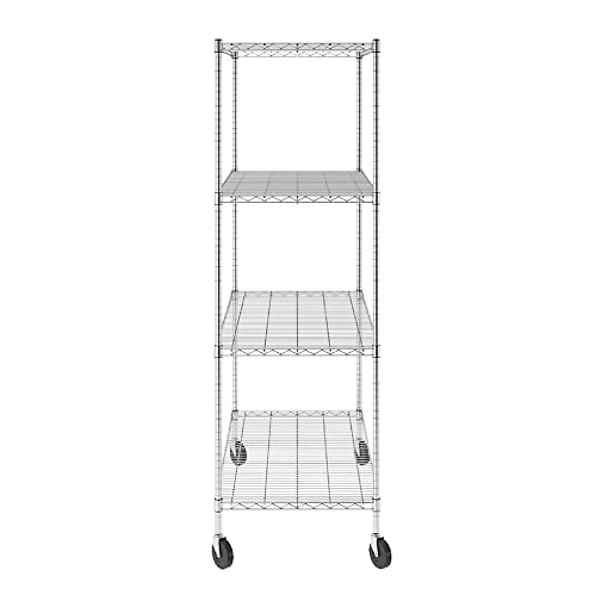 SafeRacks NSF Certified Storage Shelves, Heavy Duty Steel Wire Shelving Unit with Wheels and Adjustable Feet, Used as Pantry Shelf, Garage or Bakers Rack Kitchen Shelving - (24"x48"x72" 4-Tier)