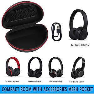 COMECASE Travel Hard Carrying Case Compatible with Beats Solo 4/ for Beats Studio Pro/for Beats Solo3/ for Beats Studio3/ for Beats Solo2/ Solo Pro Bluetooth On-Ear Headphones (Box Only) - Black