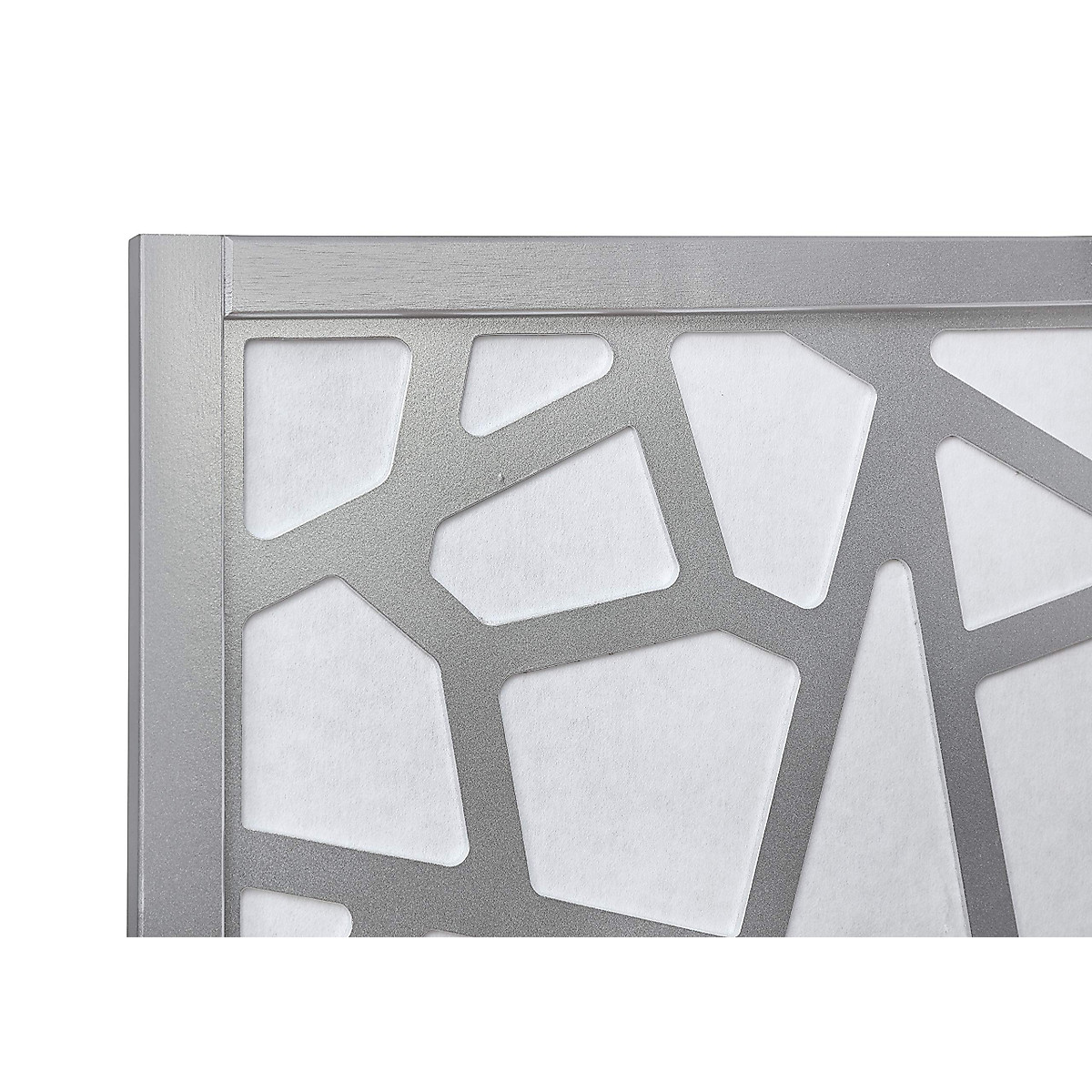 Roundhill Furniture Giyano 4 Panel Screen Room Divider, Sliver