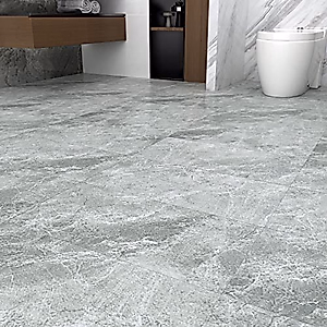 Decotalk Peel and Stick Grey 12"x24" Vinyl Plank Flooring, 3pcs per Roll, Waterproof, Easy to Install